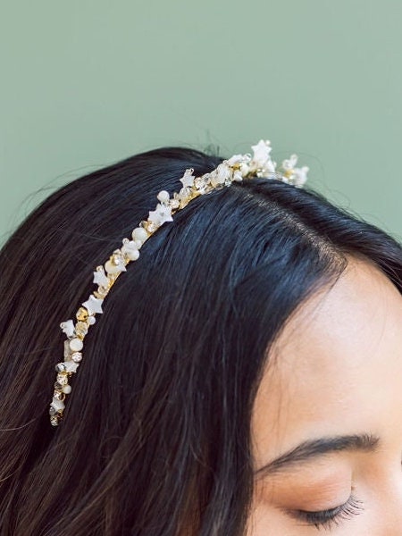 CRYSTAL STAR HEADBAND Crystal Bridal Headband Pearl Headband Pearl ...