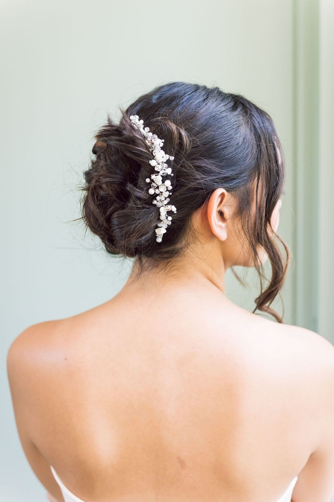 CRYSTAL HEART COMB Crystal Bridal Combs Pearl Combs Pearl Sparkle Pins ...