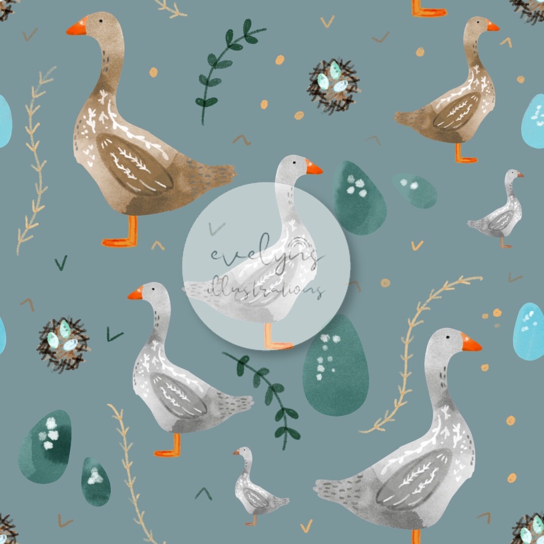 Spring Geese Seamless Pattern / Fabric Design / Surface Pattern ...