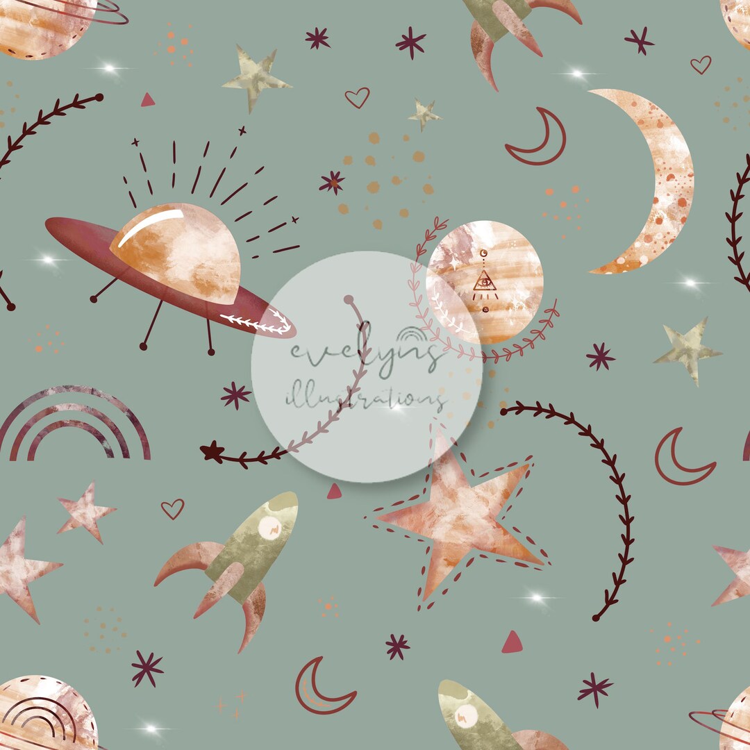 Space Travel Seamless Pattern / Fabric Design / Surface Pattern ...