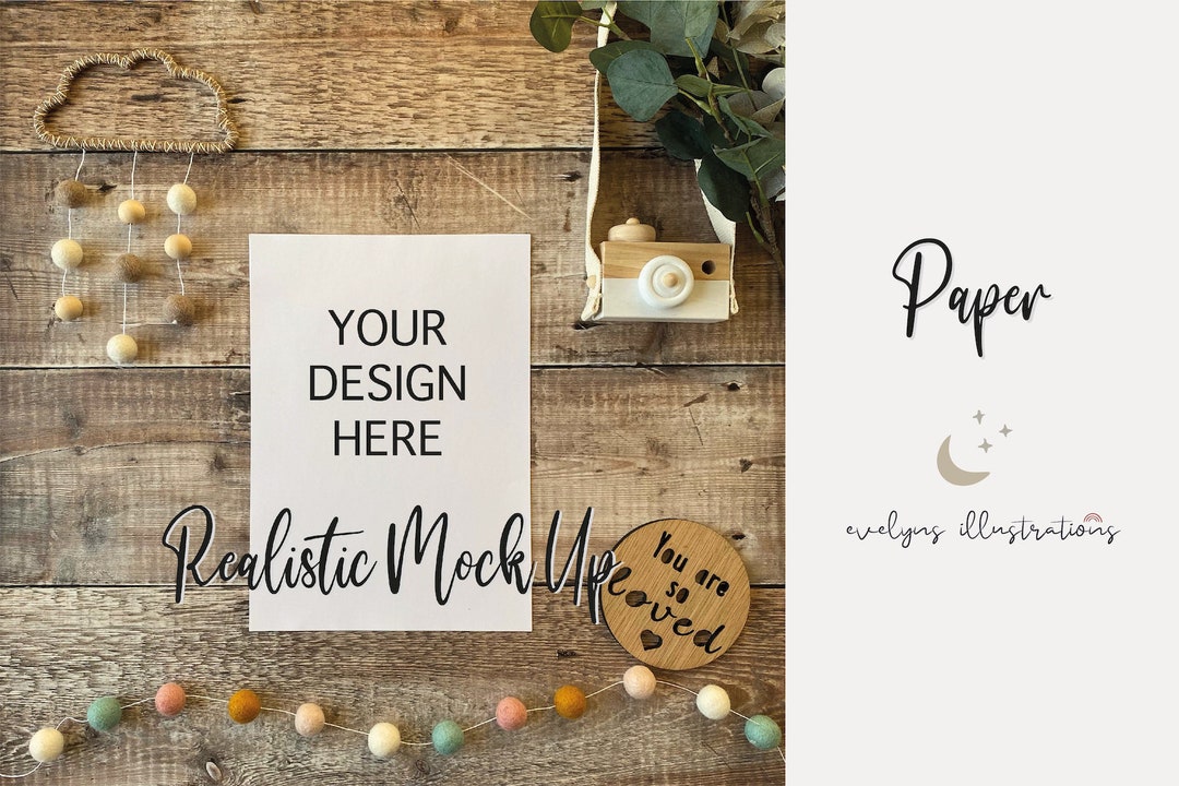 Paper Mockup | Flatlay Mockup | Art Mockup | Boho | Minimalism Mockup ...