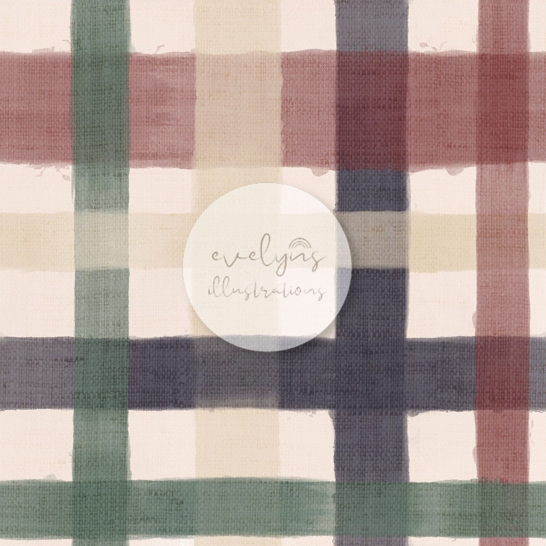 Boho Gingham Watercolour Seamless Pattern / Fabric Design / Surface ...