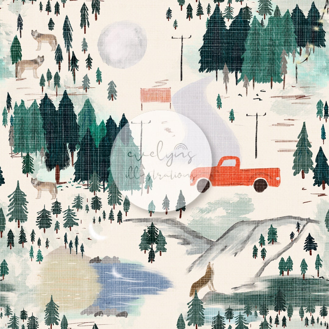 Scandi Forest Seamless Pattern / Fabric Design / Surface Pattern ...