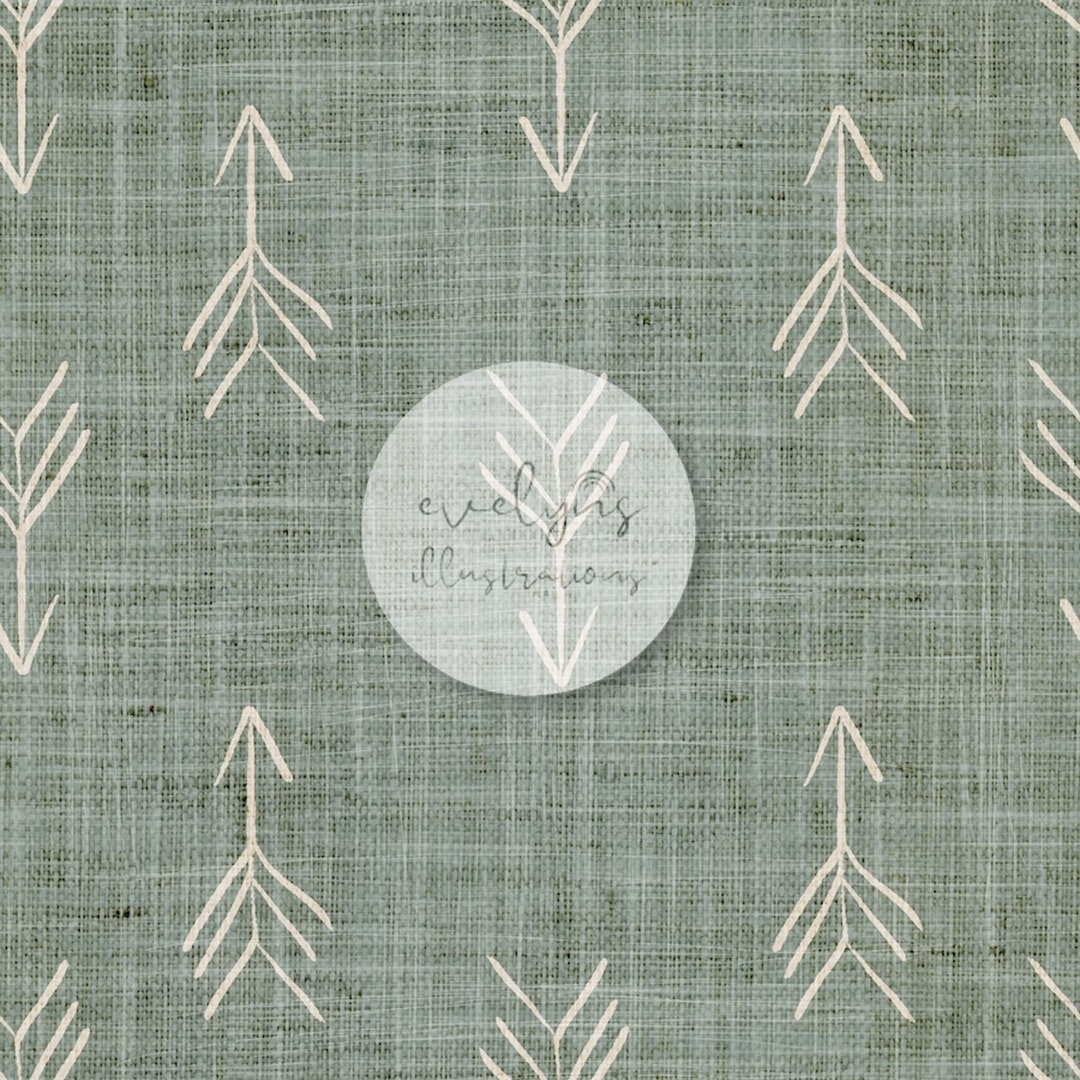 Rustic Sage Arrows Seamless Pattern / Fabric Design / Surface Pattern ...