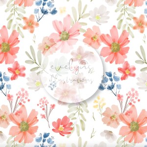 Summer Flowers Seamless Pattern / Fabric Design / Surface Pattern ...