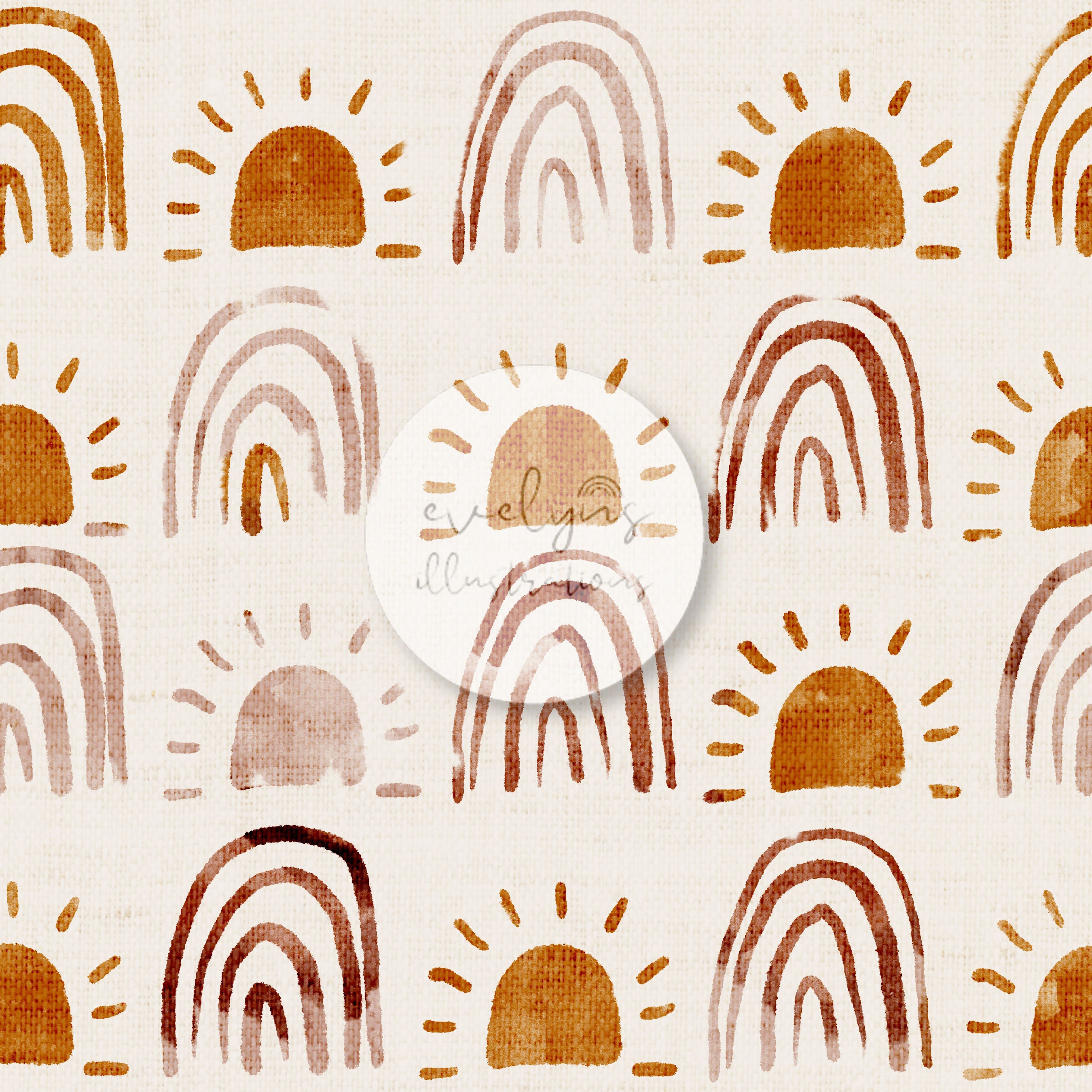 boho rainbow clipart sun seamless pattern boho fabric pattern file boho ...