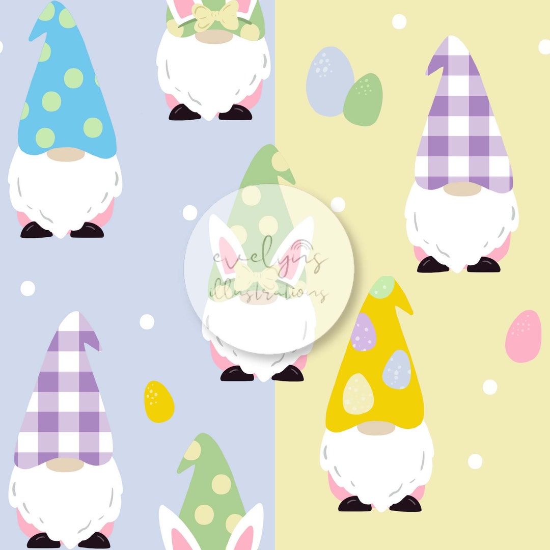 2 Pack Easter Gnomes Seamless Patterns / Fabric Design / Surface ...