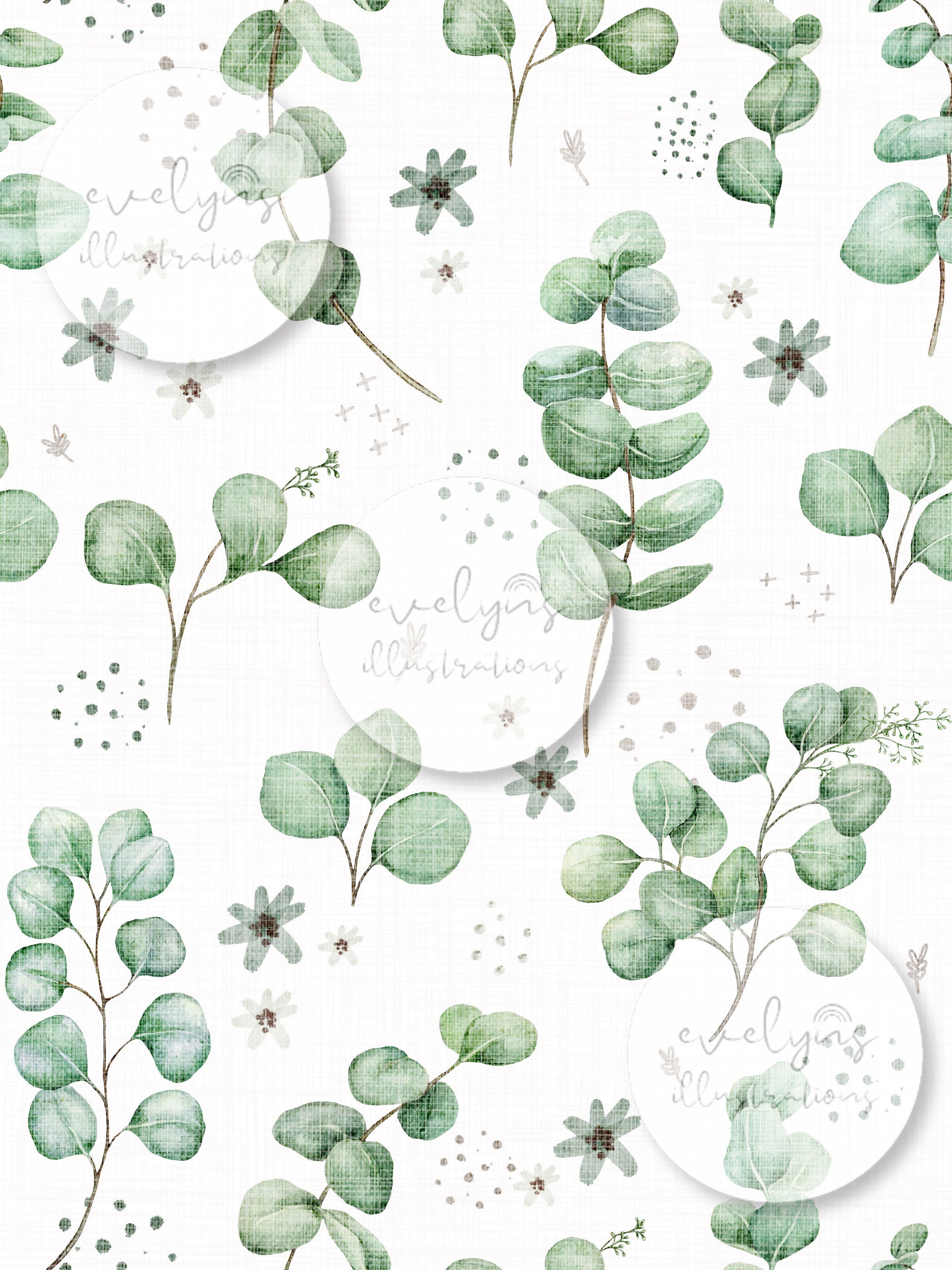 Eucalyptus Seamless Pattern / Fabric Design / Surface Pattern - Etsy