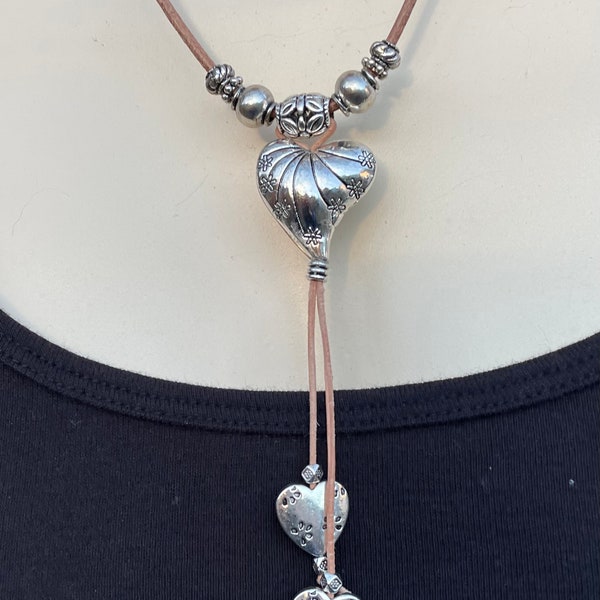 Leather Heart Choker - Etsy