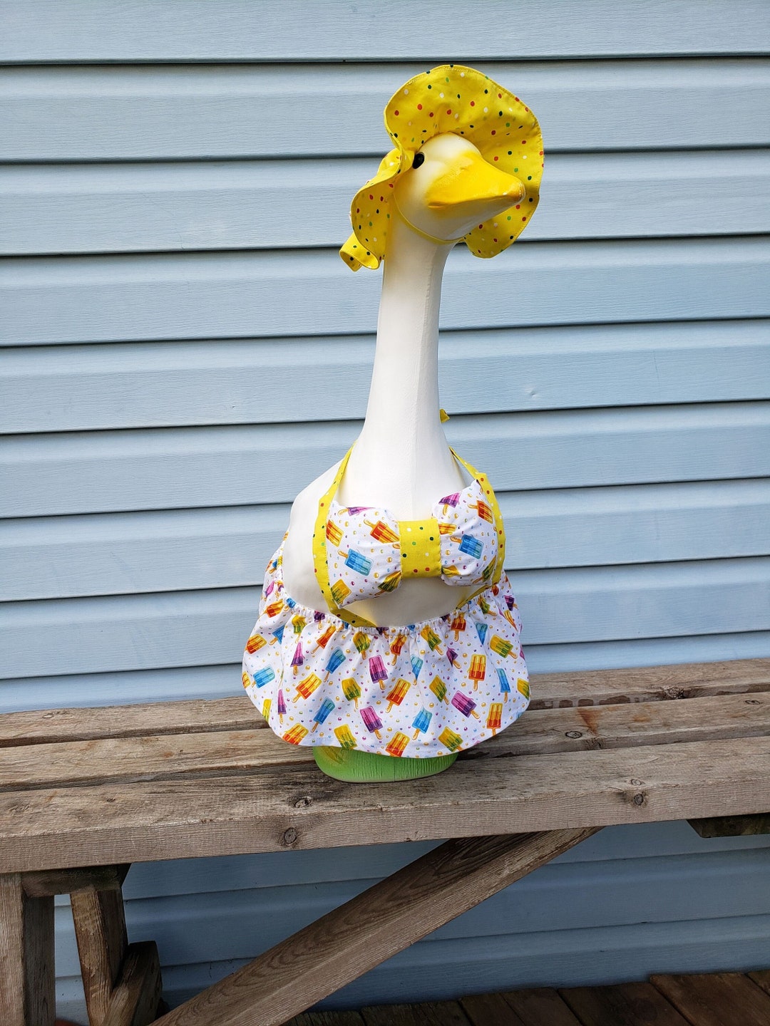 Ice Pops Bikini Swimsuit and Floppy Hat Set, Lawn Porch Goose Outfit ...
