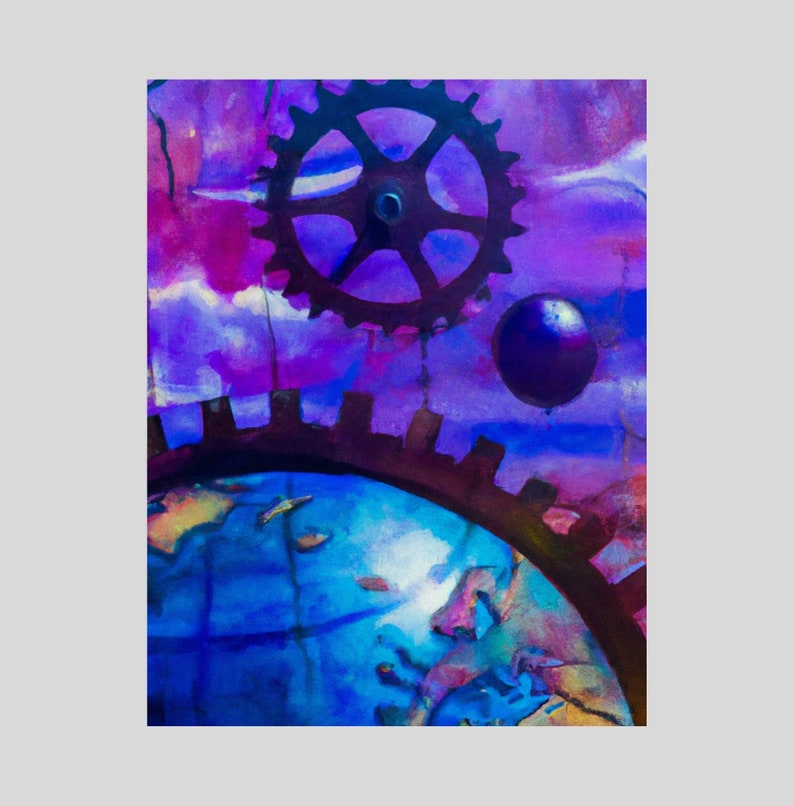 Unique Steampunk World Map Wall Art for Home Digital Download - Etsy