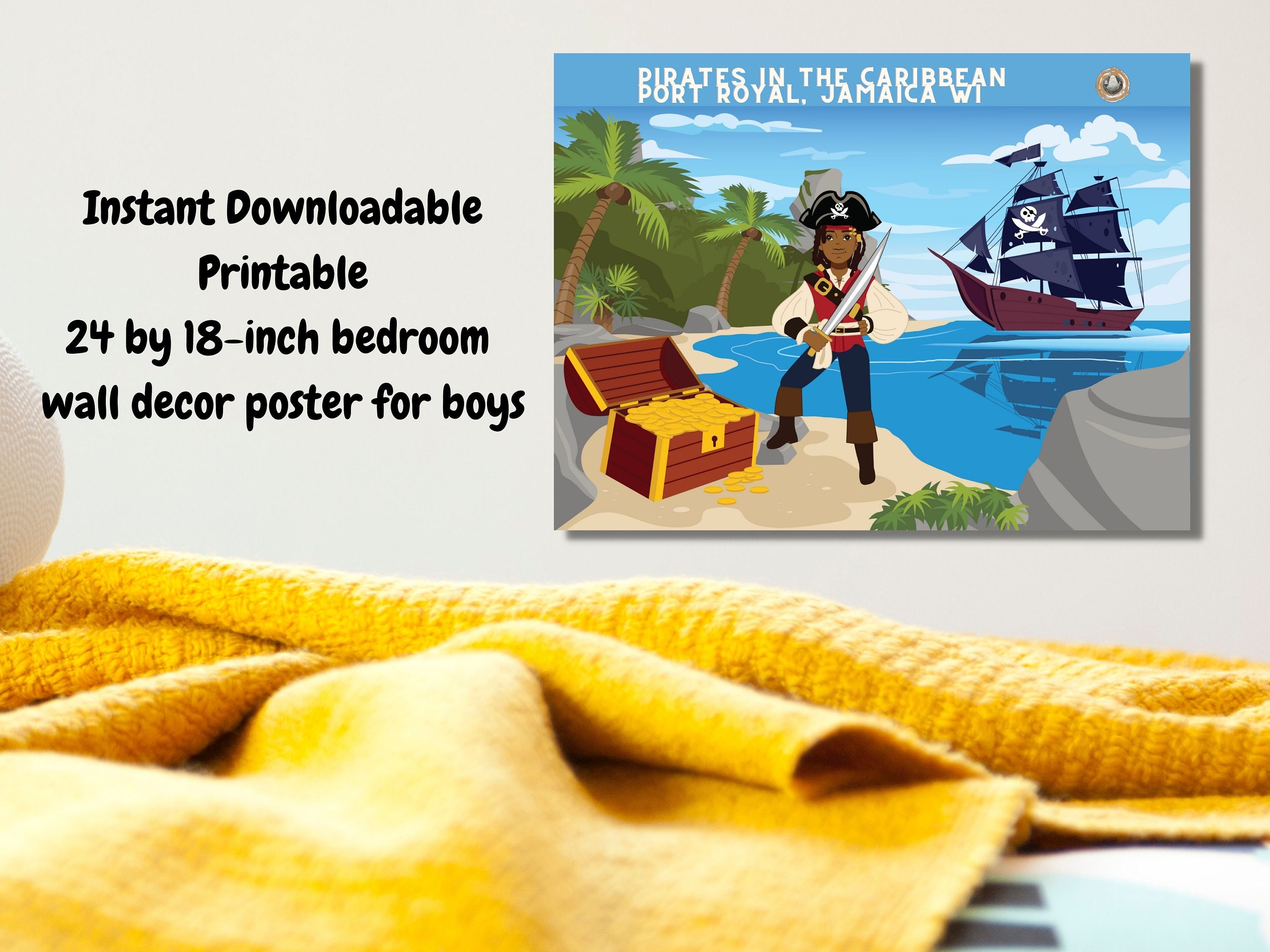 Pirate Room Decor, Pirate Printables, Pirate Ship Wall Art, Boys Room ...