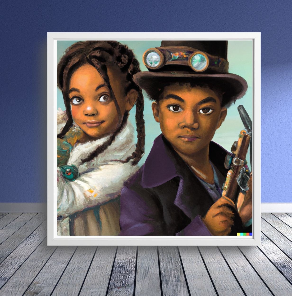 Steampunk Art Fantasy Character Portrait Two Young People in - Etsy