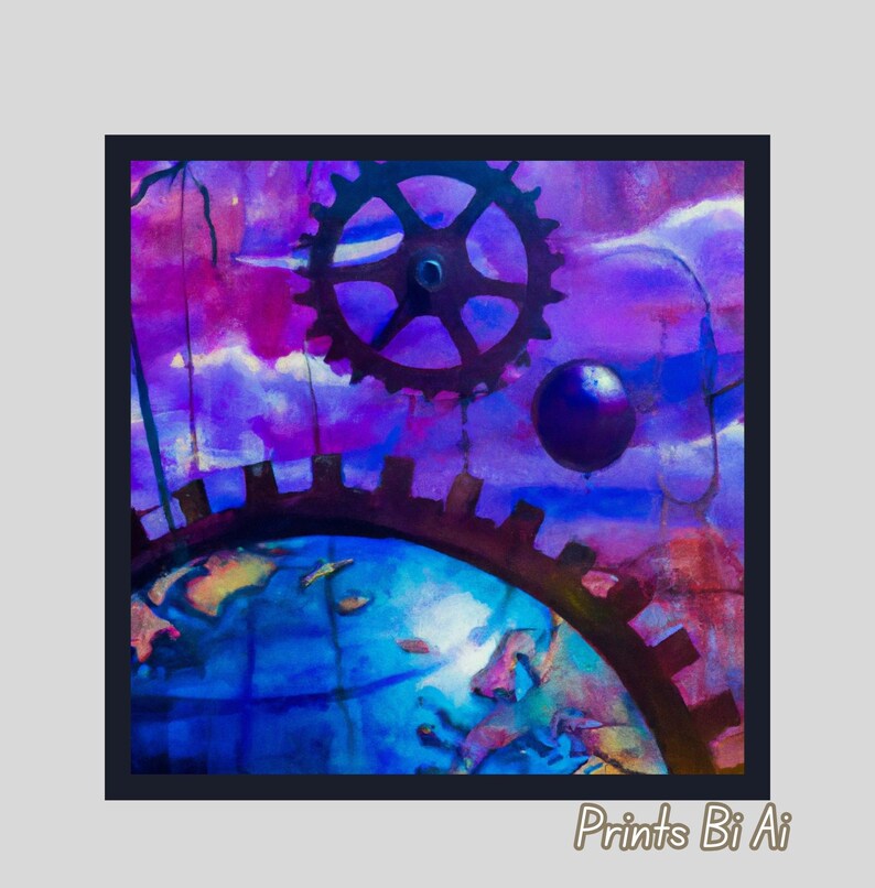 Unique Steampunk World Map Wall Art for Home Digital Download - Etsy