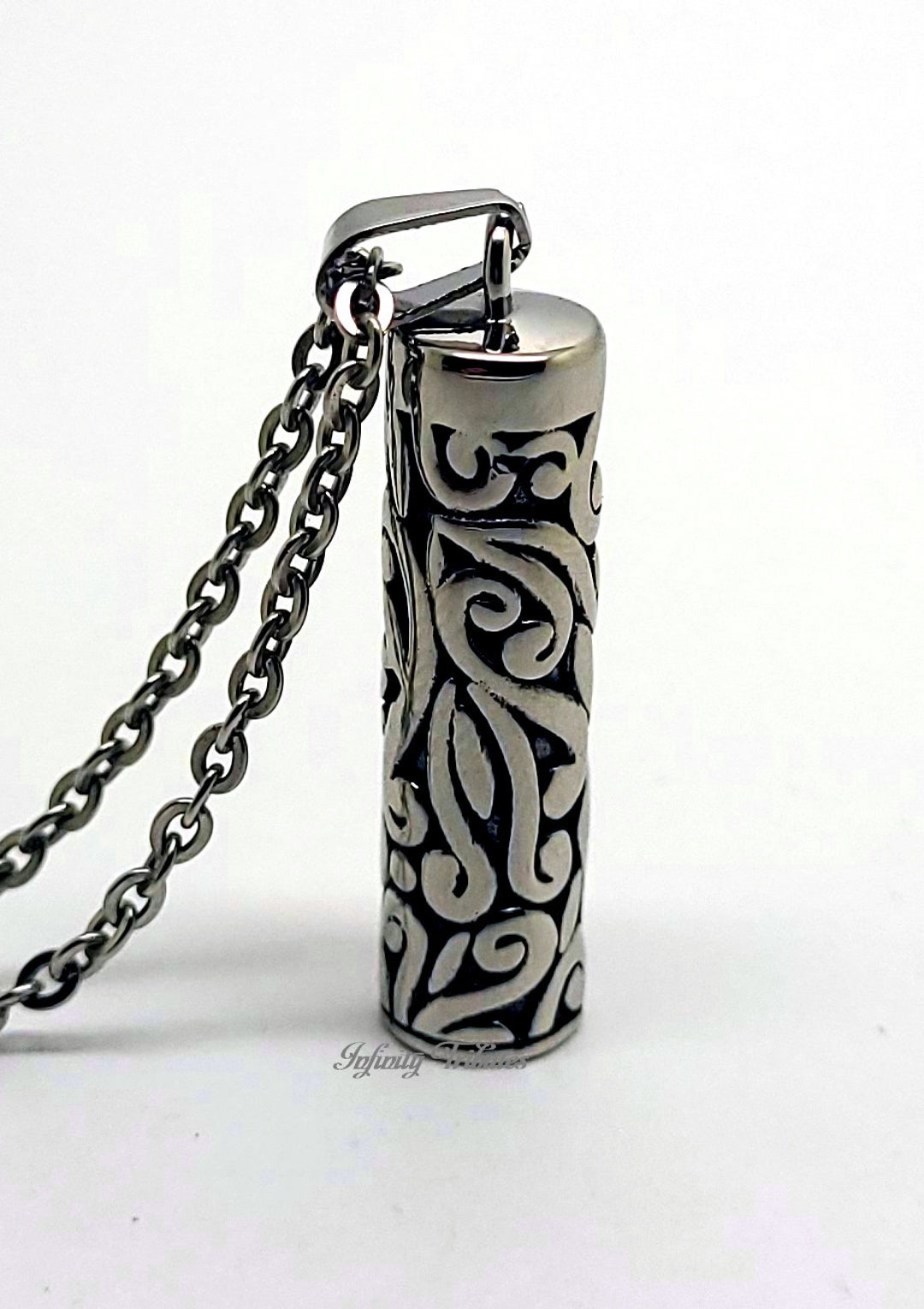 Cylinder Cremation Urn Pendant - Keepsake Charm Necklace - Holds Ashes ...