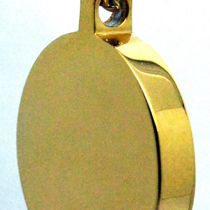 24k Gold Plated Round Cremation Urn Pendant - Keepsake Charm Necklace ...