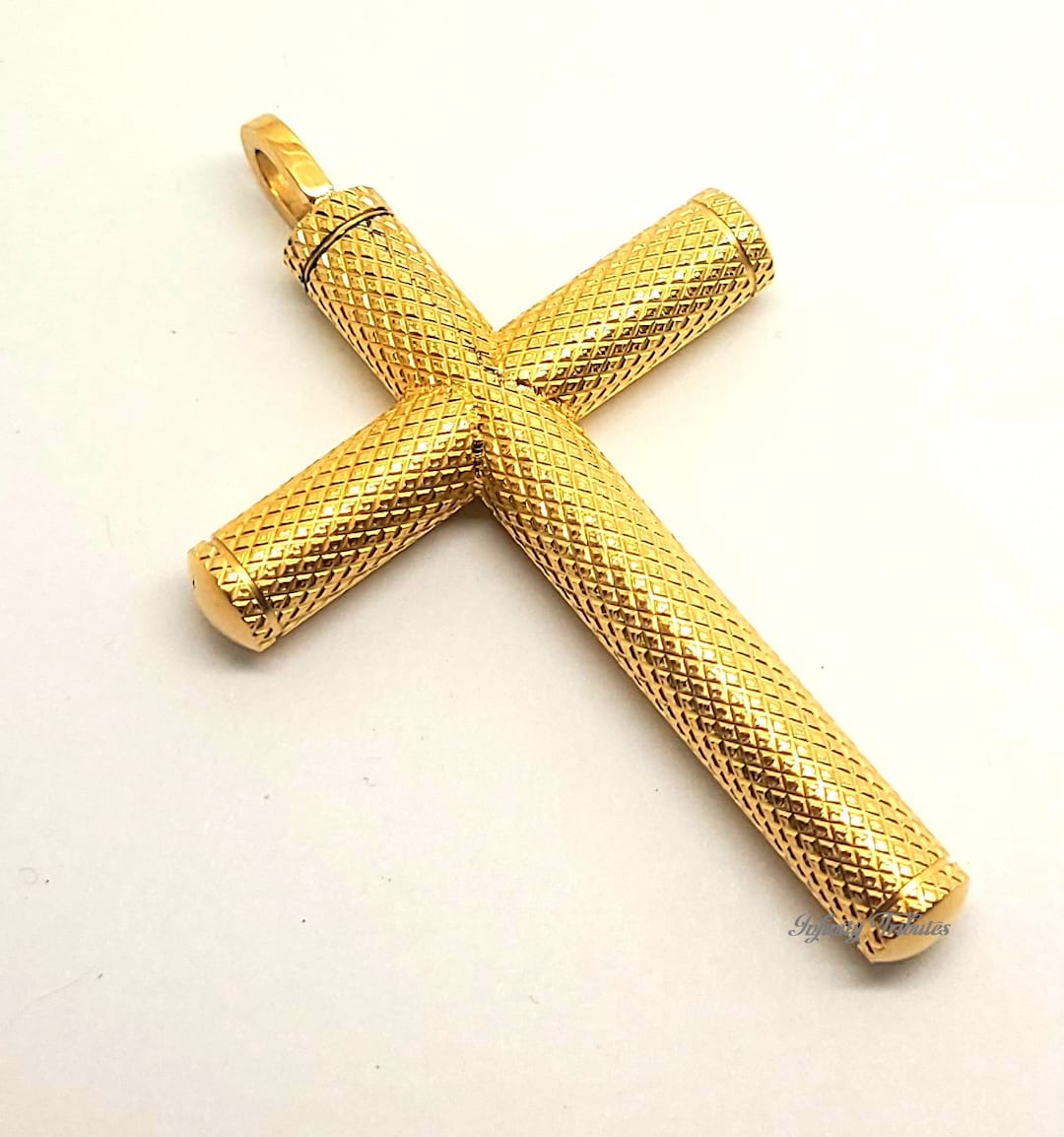 Cremation Urn Pendant - Keepsake Charm Necklace - Jesus Crucifix Cross ...