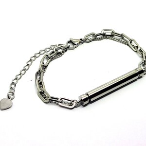 Twin/double Chain Cylinder Cremation Urn Bracelet - Keepsake Bangle ...