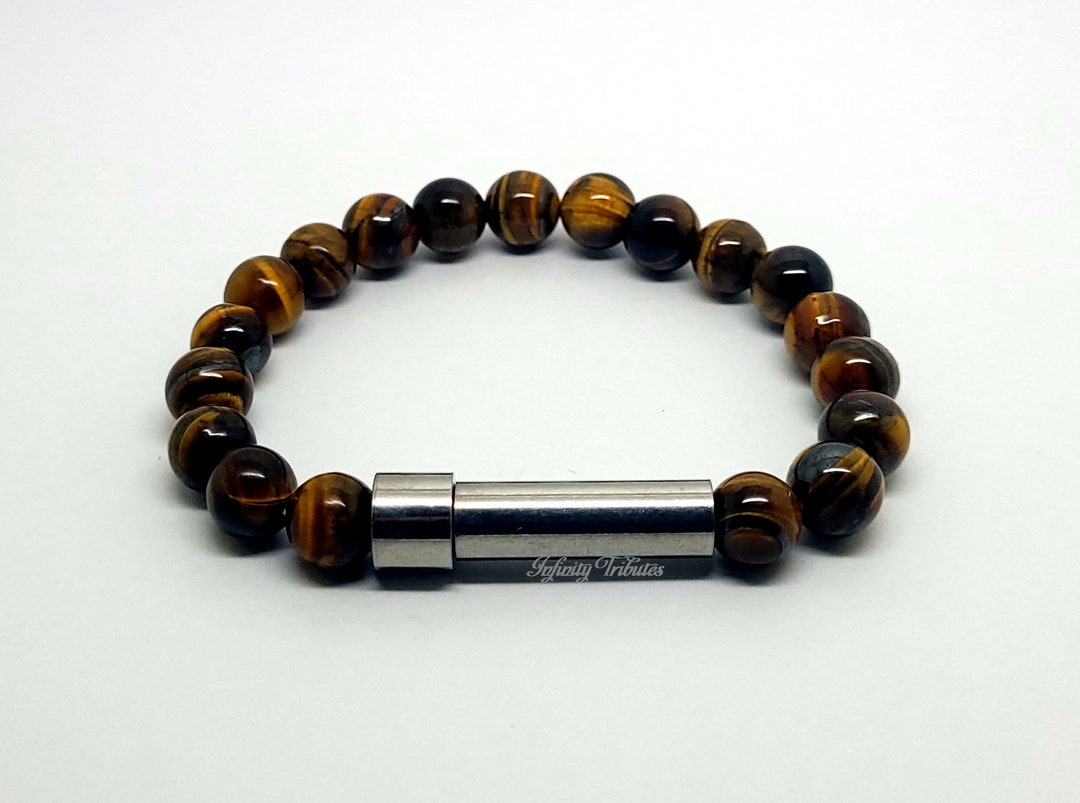 Beaded Cremation Urn Bracelet Keepsake Bangle Holds Ashes Fur Sand Etc ...