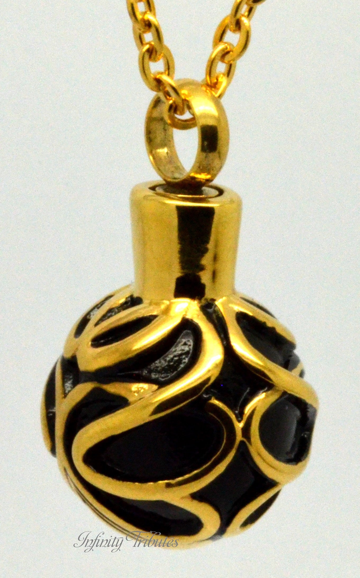 Cremation Urn Pendant - Keepsake Charm Necklace - 24k Gold Plated ...