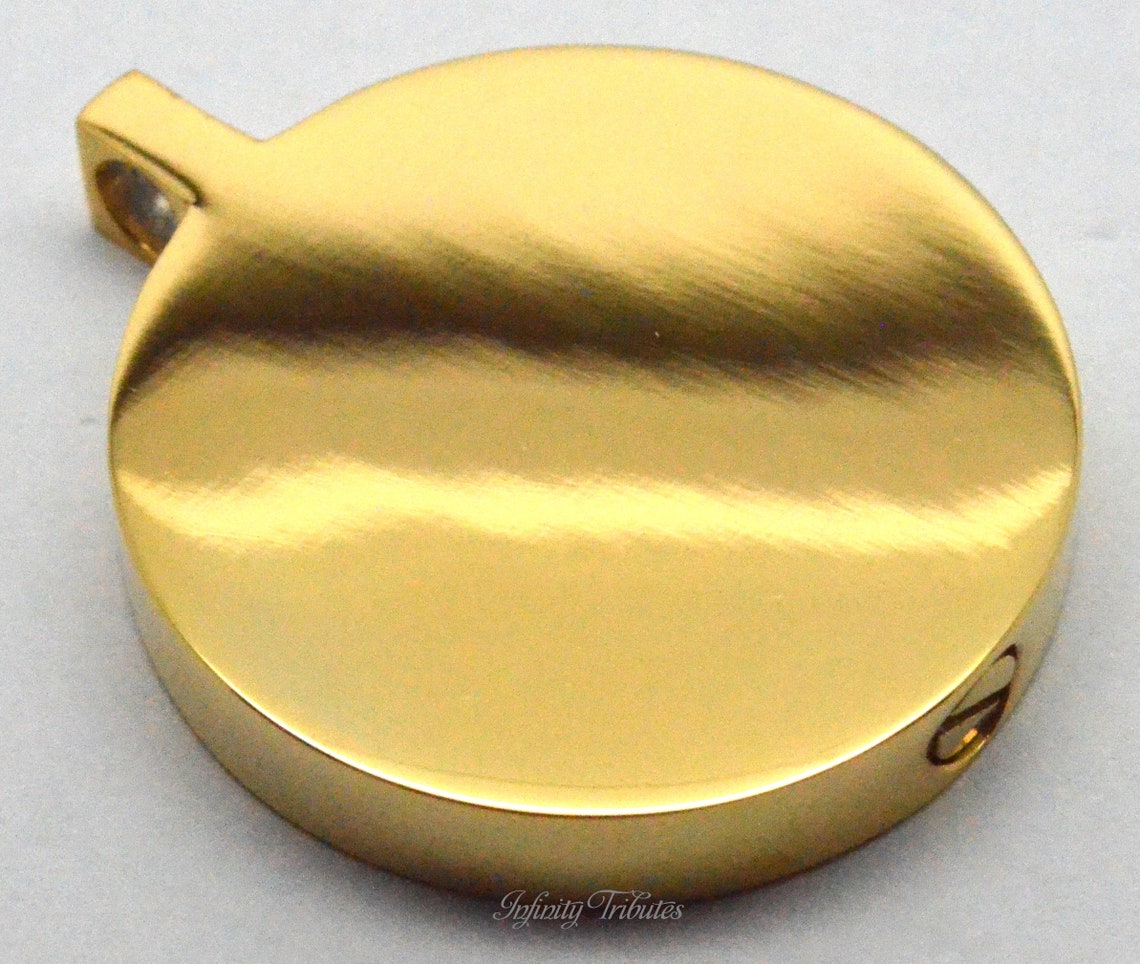 24k Gold Plated Round Cremation Urn Pendant Keepsake Charm - Etsy