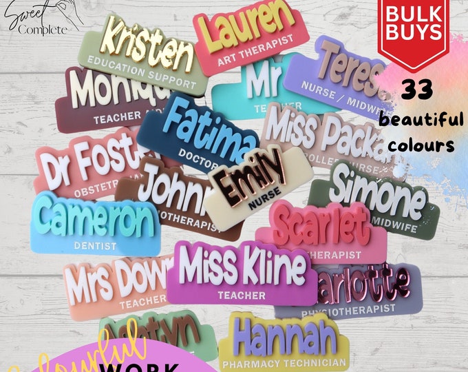 Custom Engraved Name Badge 1" X 3" With Pin Back, Engraved Name Tags ...