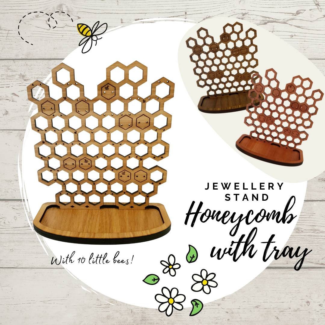 Honeycomb and Tray Jewelry Stand - Jewellery Stand - Jewelry Display ...