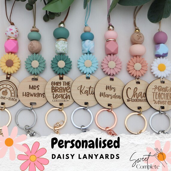 Daisy Personalised Lanyard Daisy Lanyard Teachers Lanyard - Etsy