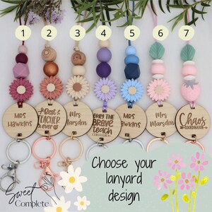 Daisy Teacher Nurse Lanyard - Personalised Lanyard - Nurse Gift ...