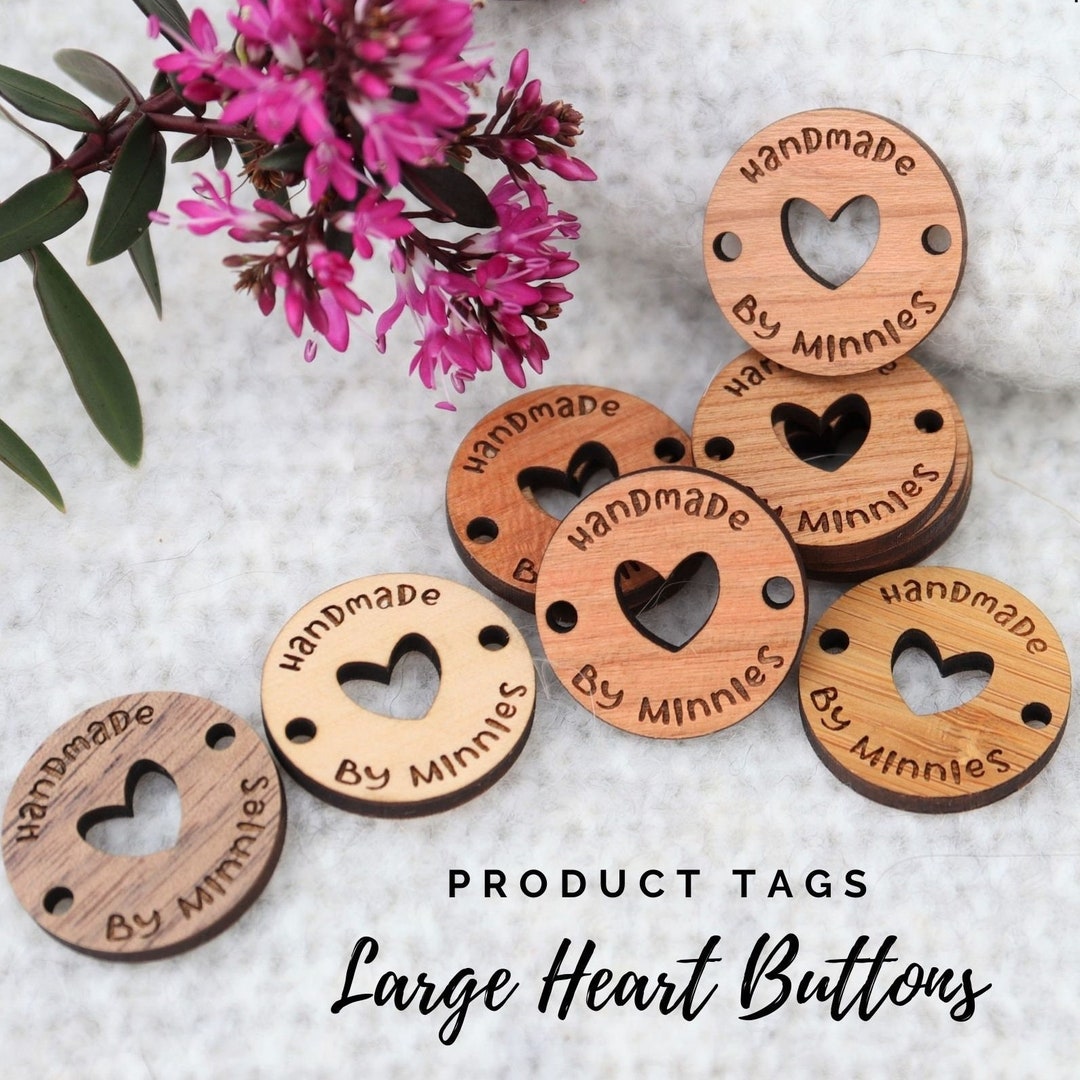 Product Tags - Custom Wooden Buttons - Personalised Craft Tags ...