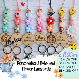 Boho Emoji Lanyard - Gardening Lanyard - Birdhouse Lanyard - Teachers ...
