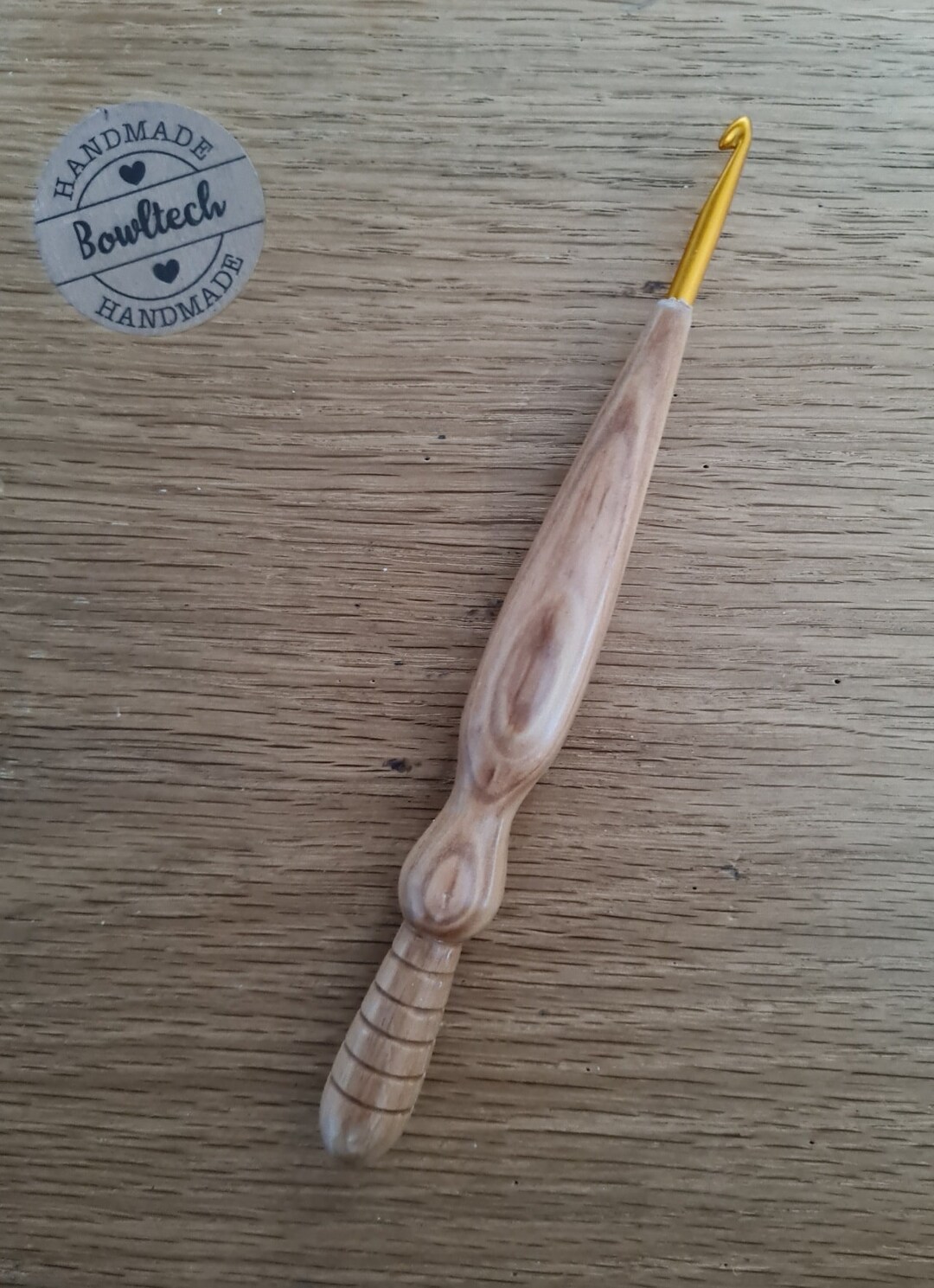Wand Crochet Hook With Gold Clover Insert Olive Wood - Etsy