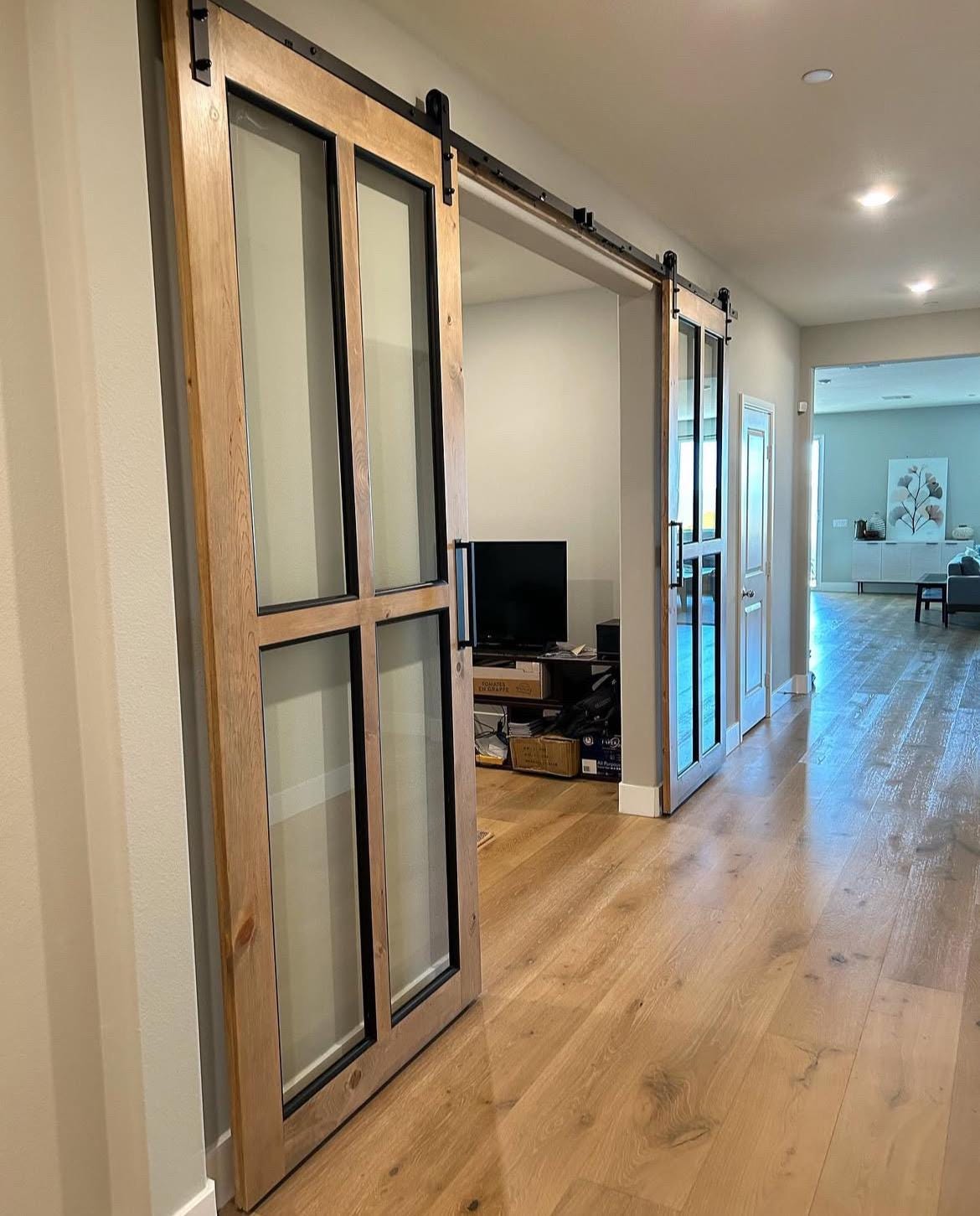 Clear Glass Rustic Barn Door. - Etsy