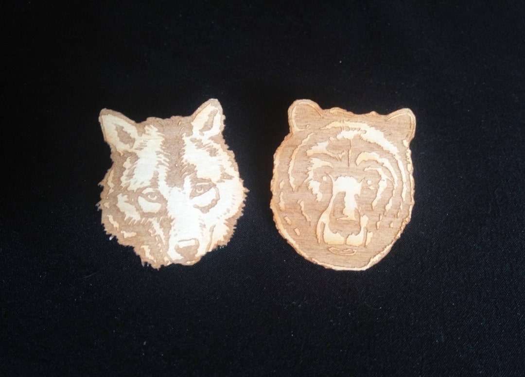 Lion, Tiger, Wolf & Bear Head Neckerchief Slides - Etsy