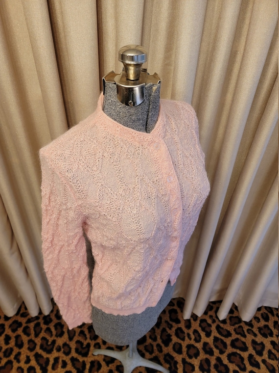 Pink mohair cardigan 1960s - Gem