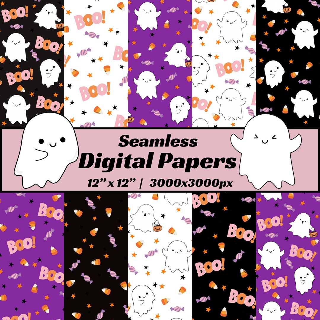 Halloween SEAMLESS Digital Paper, Halloween Boo, Halloween Patterns ...