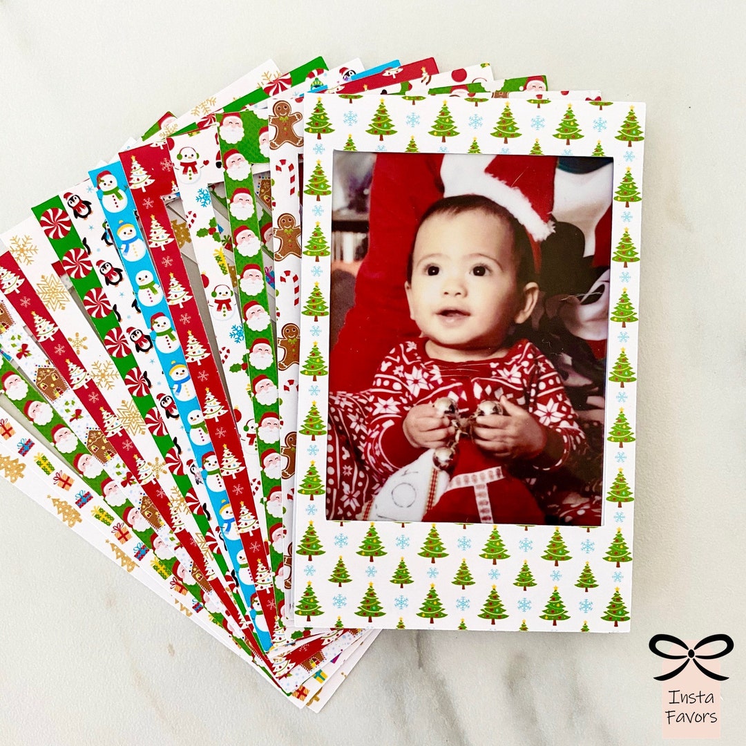 CHRISTMAS PARTY FAVORS / Christmas Stickers / Christmas Instax Holder ...