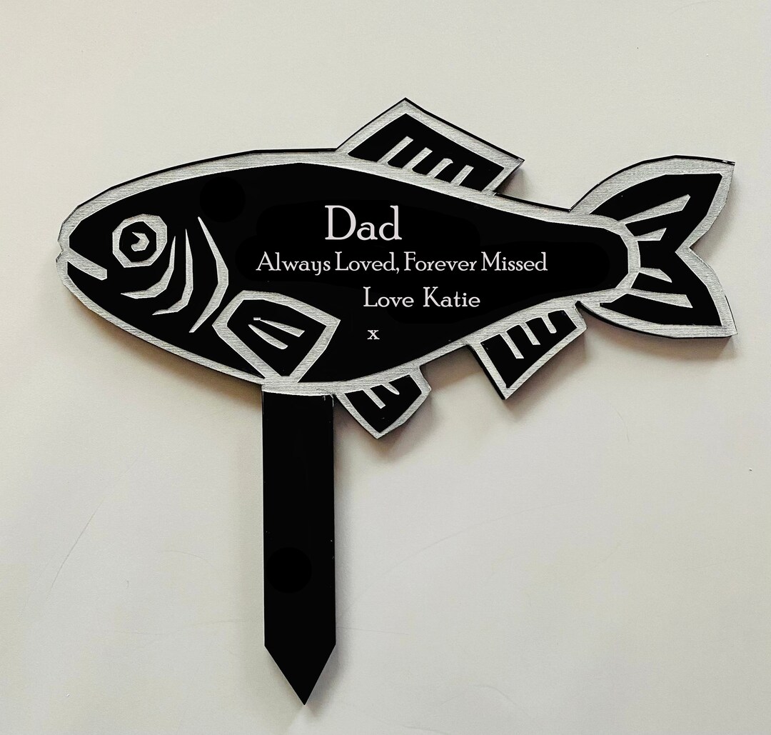Fish Memorial Plaque Grave Decoration Personalised Memorial Marker in ...