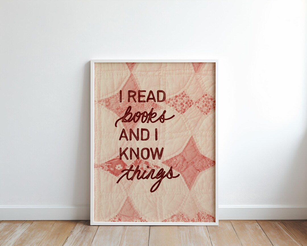 Quilted Book Lover Poster, I Read Books, Library Sign (PDF Pattern) - Etsy