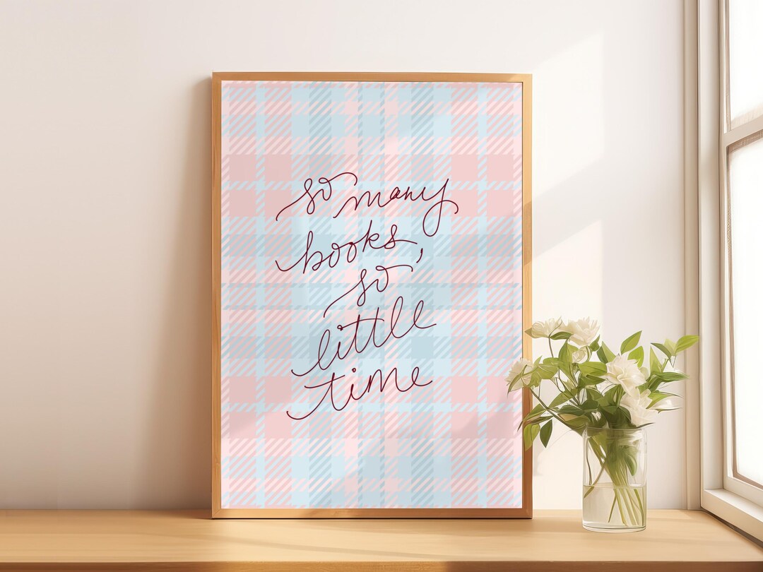 Vintage Plaid Books Poster: Literary Quote Wall Art - Etsy