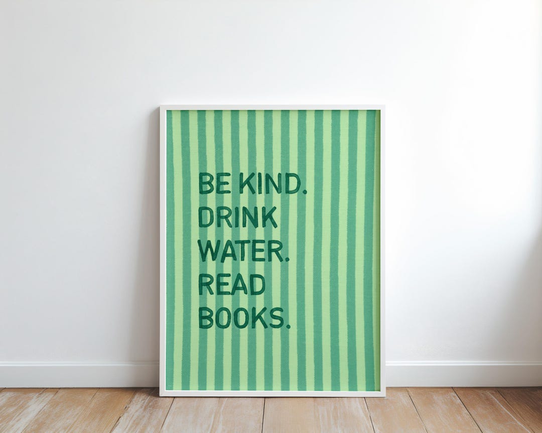 Green Be Kind Reading Poster, Library Sign (PDF) - Etsy