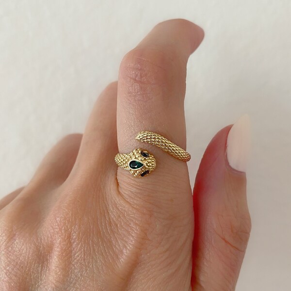 Emerald Snake Ring - Etsy