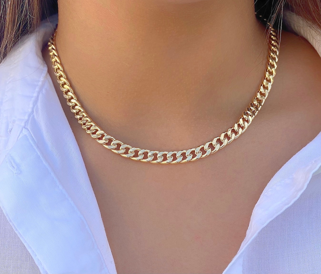 Cuban Link Necklace 14K Gold| 6.5mm Miami Cuban Link Cuban Link Chain ...