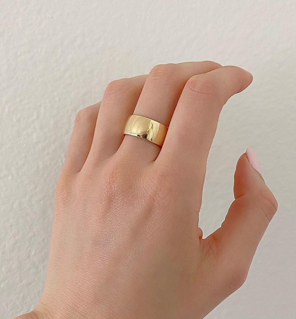 14K Yellow Gold Band 9.3mm Men's Women's Wedding - Etsy