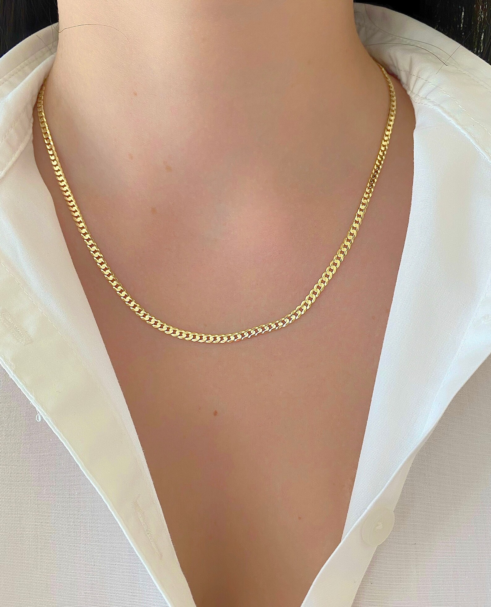 Cuban Link Necklace 14K Solid Gold 14K Solid Yellow Gold - Etsy