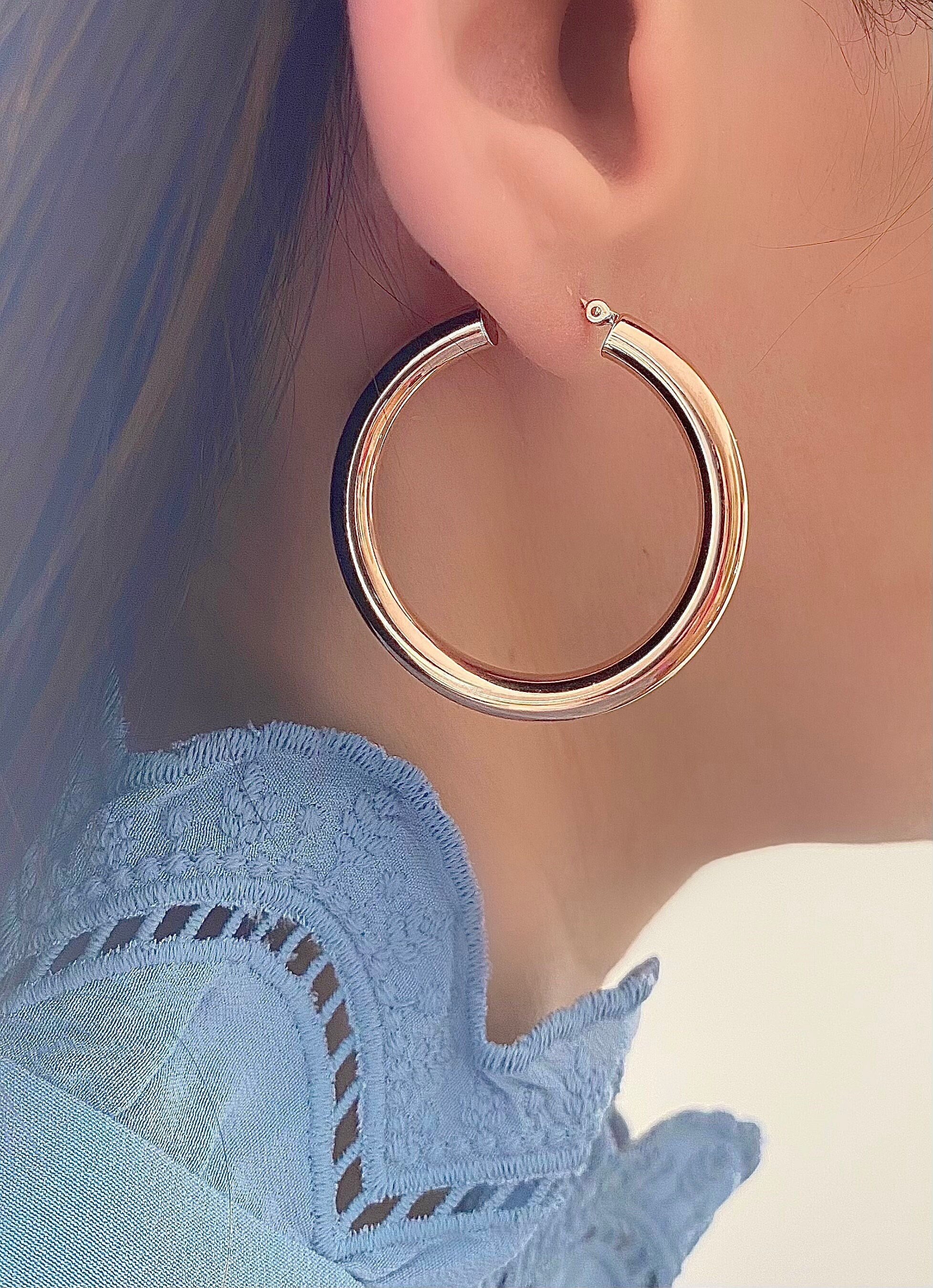 Rose gold hoop earrings cheap store