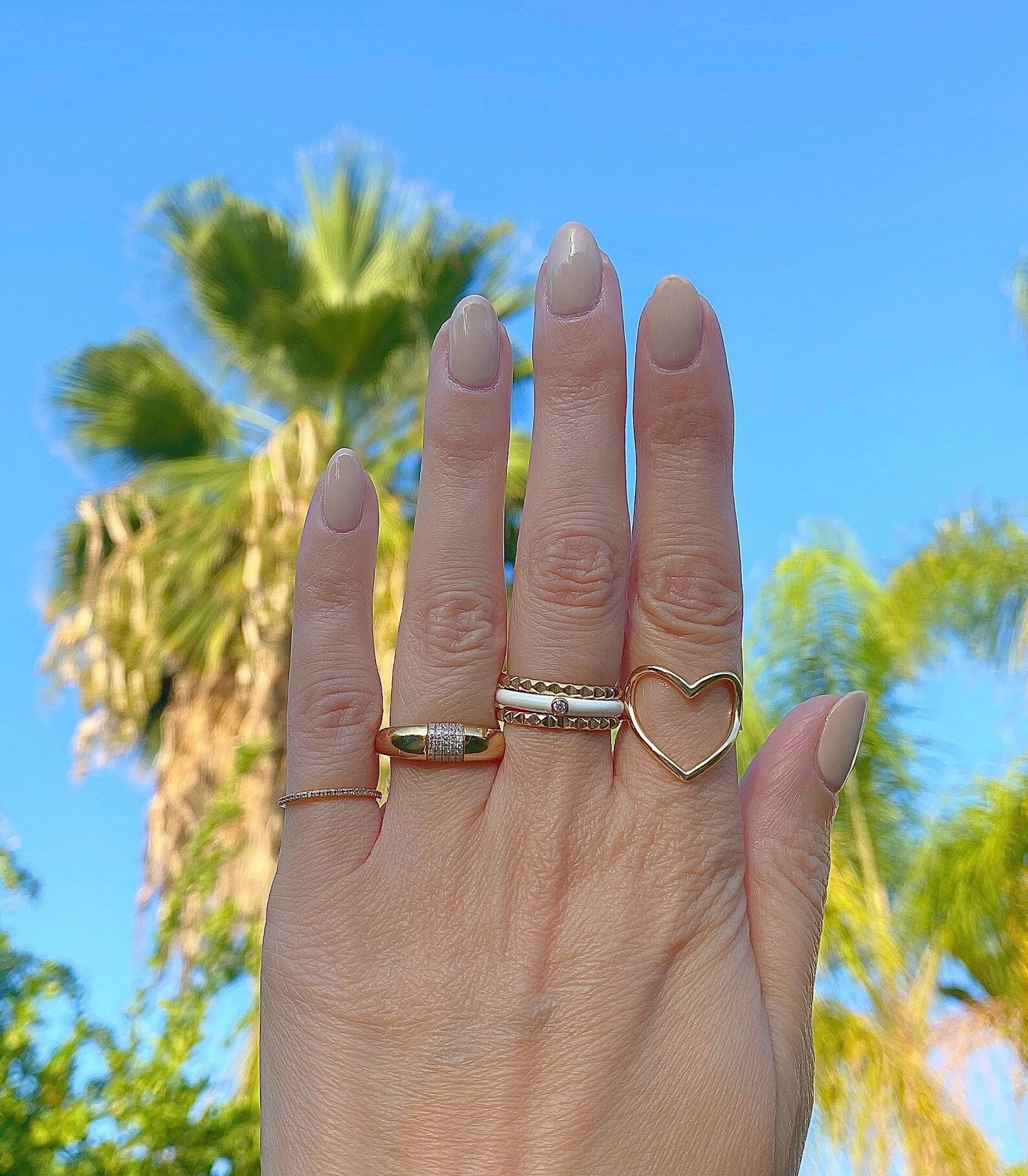 Large Open Heart Ring in 14K Yellow Gold 14K Gold Heart Ring | Etsy