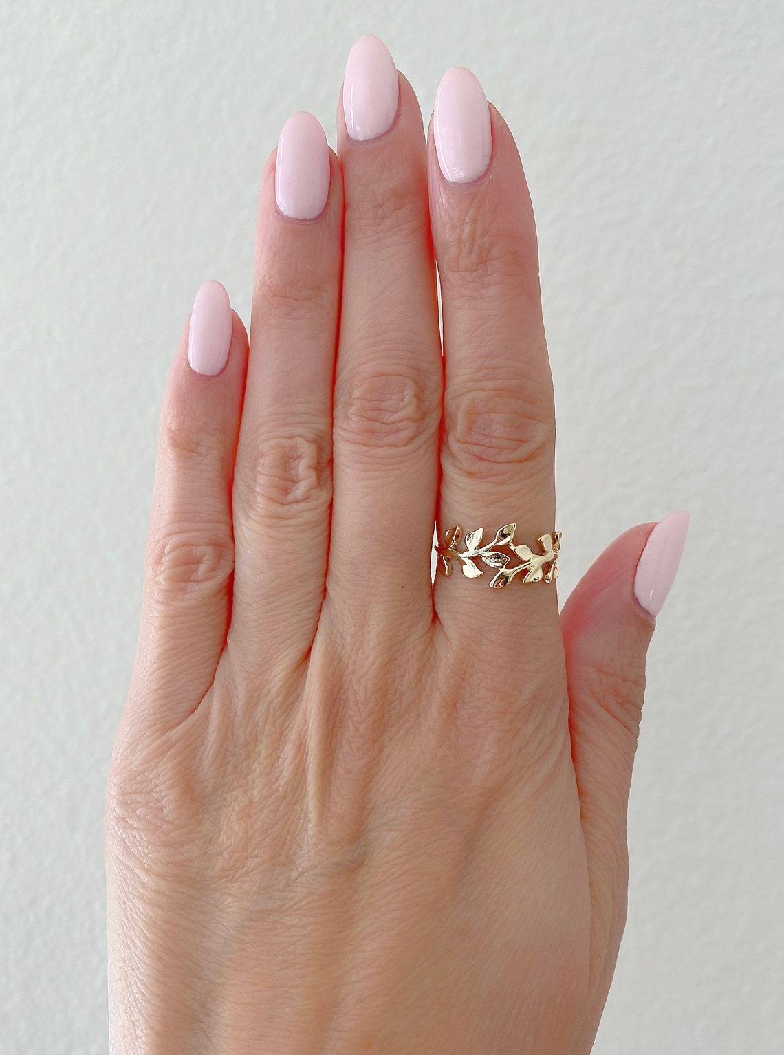 Leaf Ring| 14K Solid Yellow Gold Leaf Ring| Nature Ring| Statement Ring ...