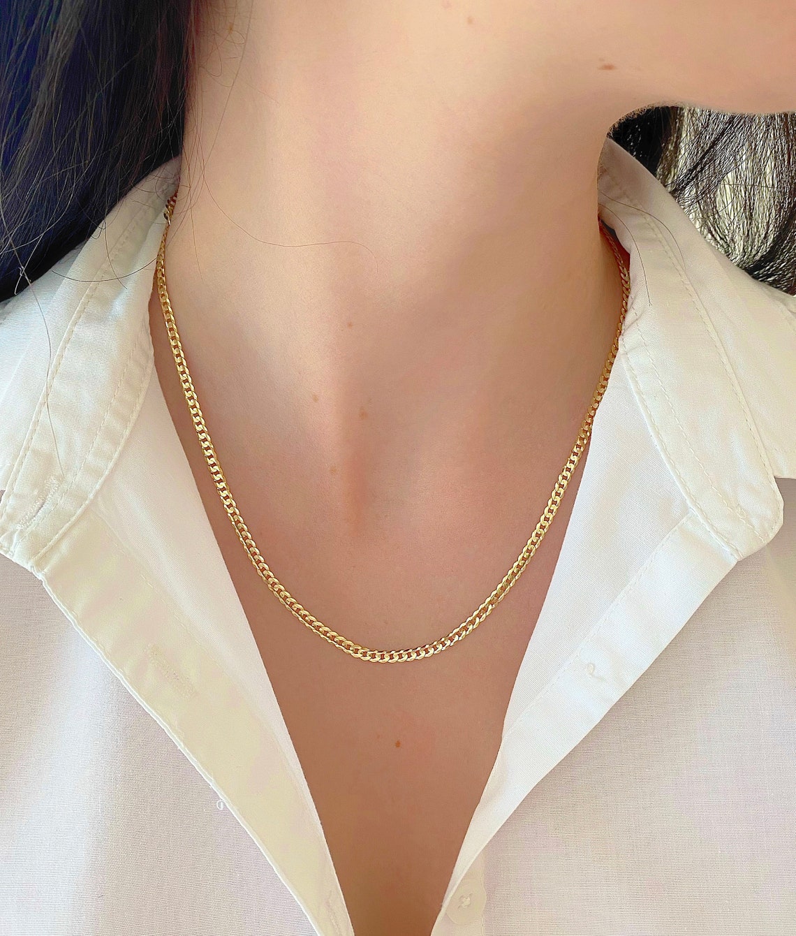 Cuban Link Necklace 14K Solid Gold 14K Solid Yellow Gold - Etsy