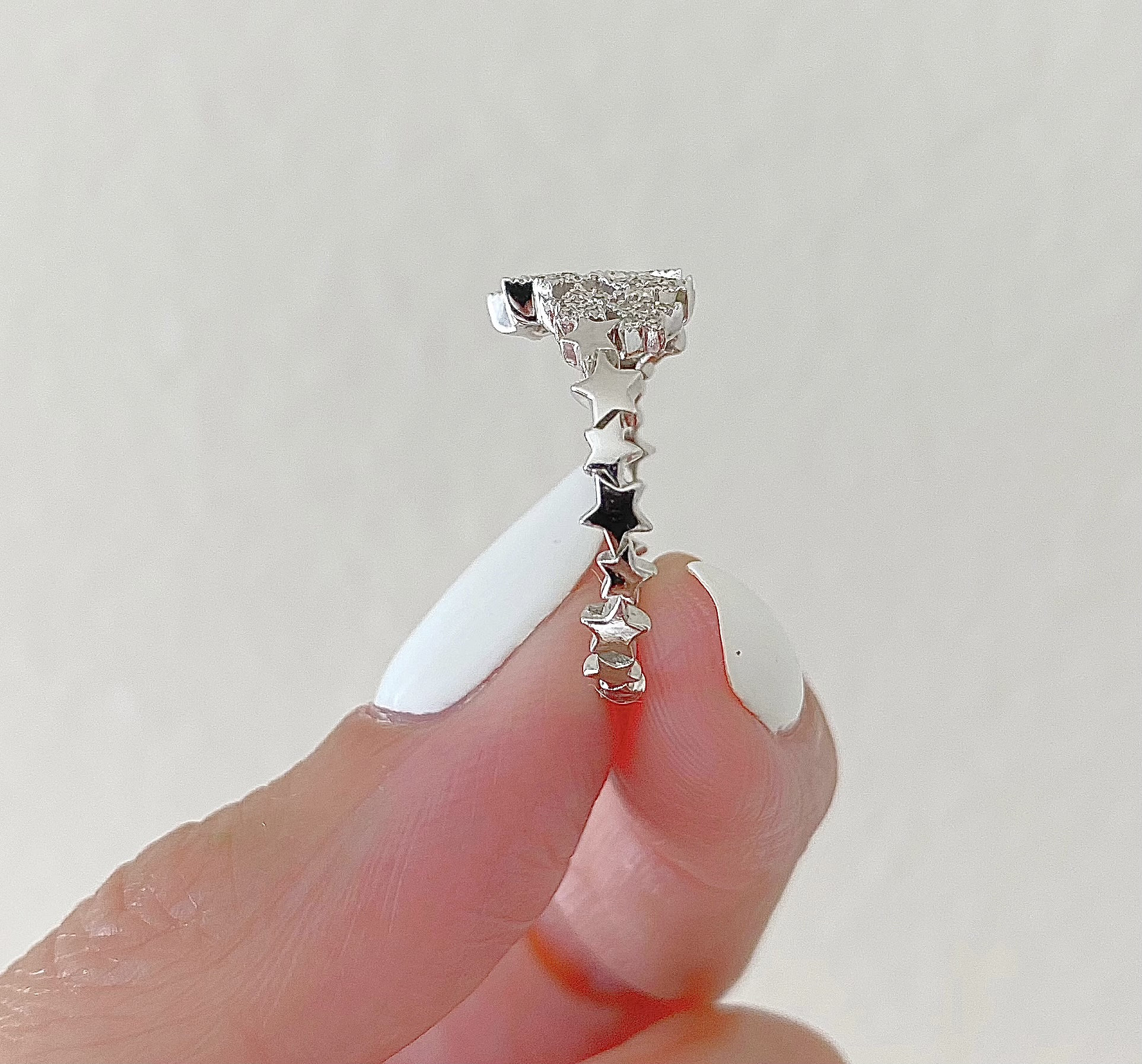 Diamond Star Ring| 14K Solid White Gold Star Setting Diamond Ring ...